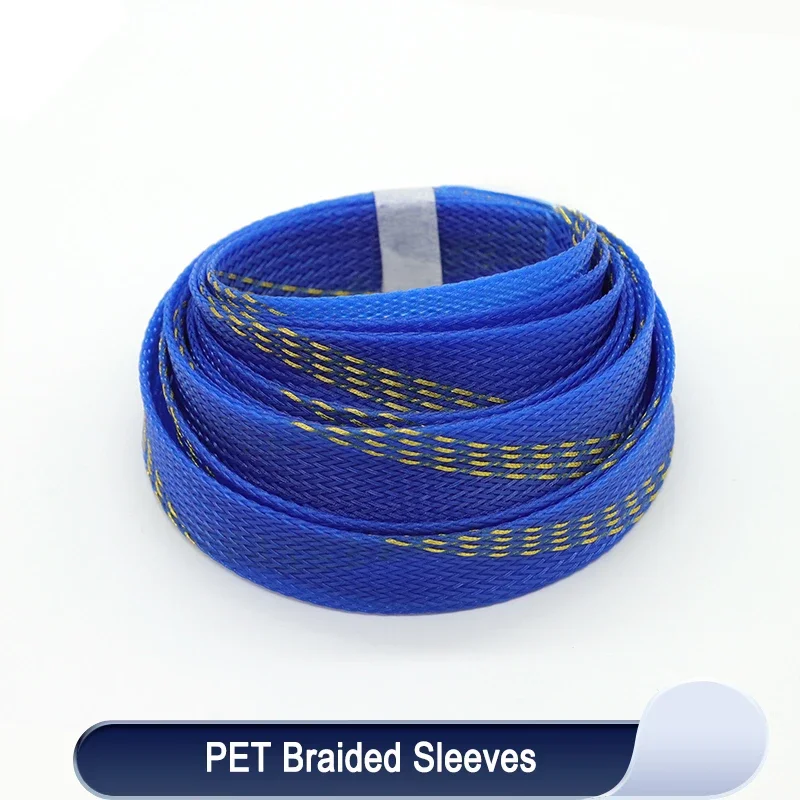 1M-50M-Blue-Gold-PET-Braided-Wire-Sleeve-2-20mm-Tight-High-Density ...