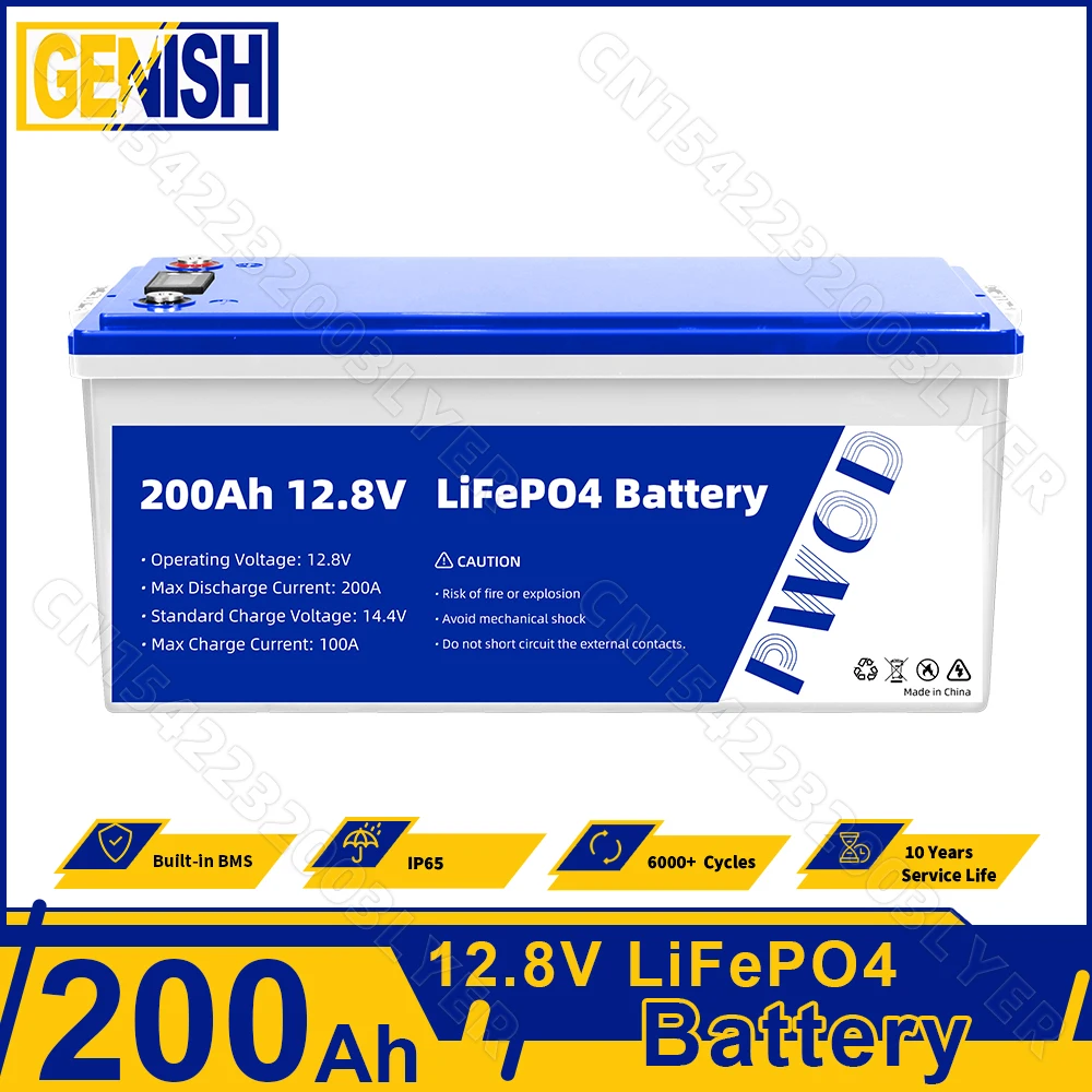 Grade-A-200Ah-LiFePO4-Battery-12-8V-Bulit-in-BMS-LCD-Rechargeable ...