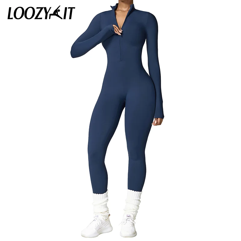 Zipper-Long-Sleeve-Jumpsuits-Women-s-Workout-Tracksuit-Sportswear-Yoga-Set-Dance-Fitness ...