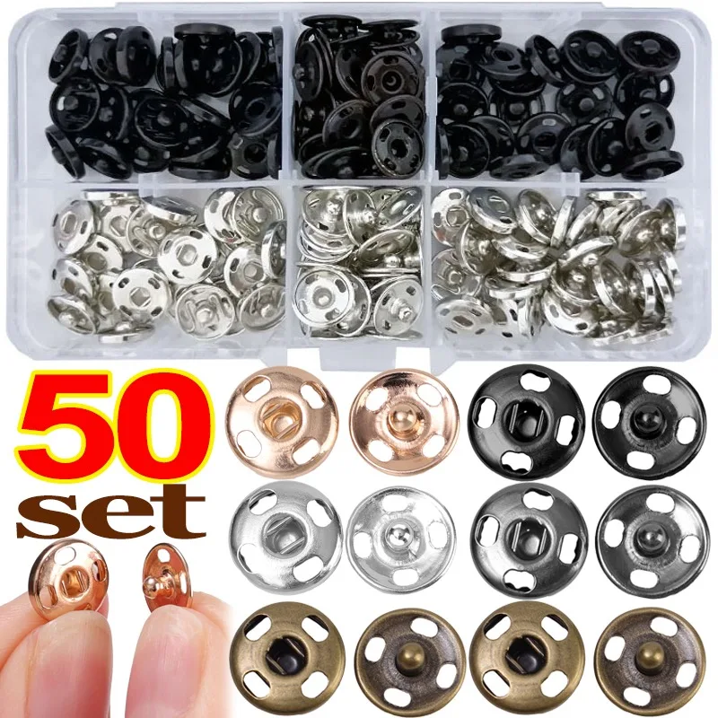 10-50set-Mini-Metal-Snap-Fastener-Button-Clothing-Sewing-Press-Stud ...