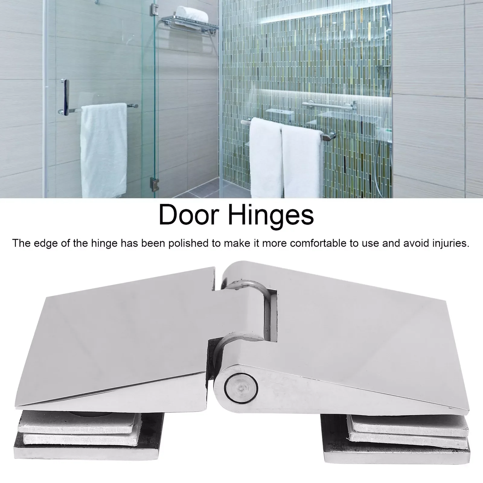 Beveled Double‑Sided Hinge Stainless Steel Shower Room Glass Door Hinge ...