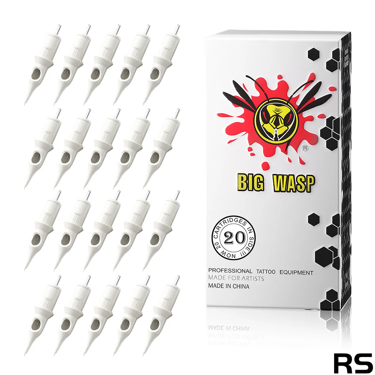 BIGWASP-20PCS-Tattoo-Needles-Cartridge-RS-Disposable-Sterile-Permanent ...