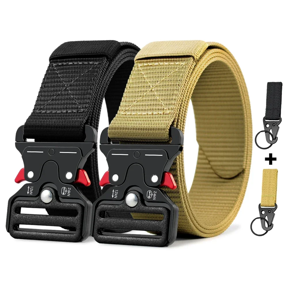 Men's Belt Outdoor Hunting Metal Tactical Belt Alloy Buckle Marine ...