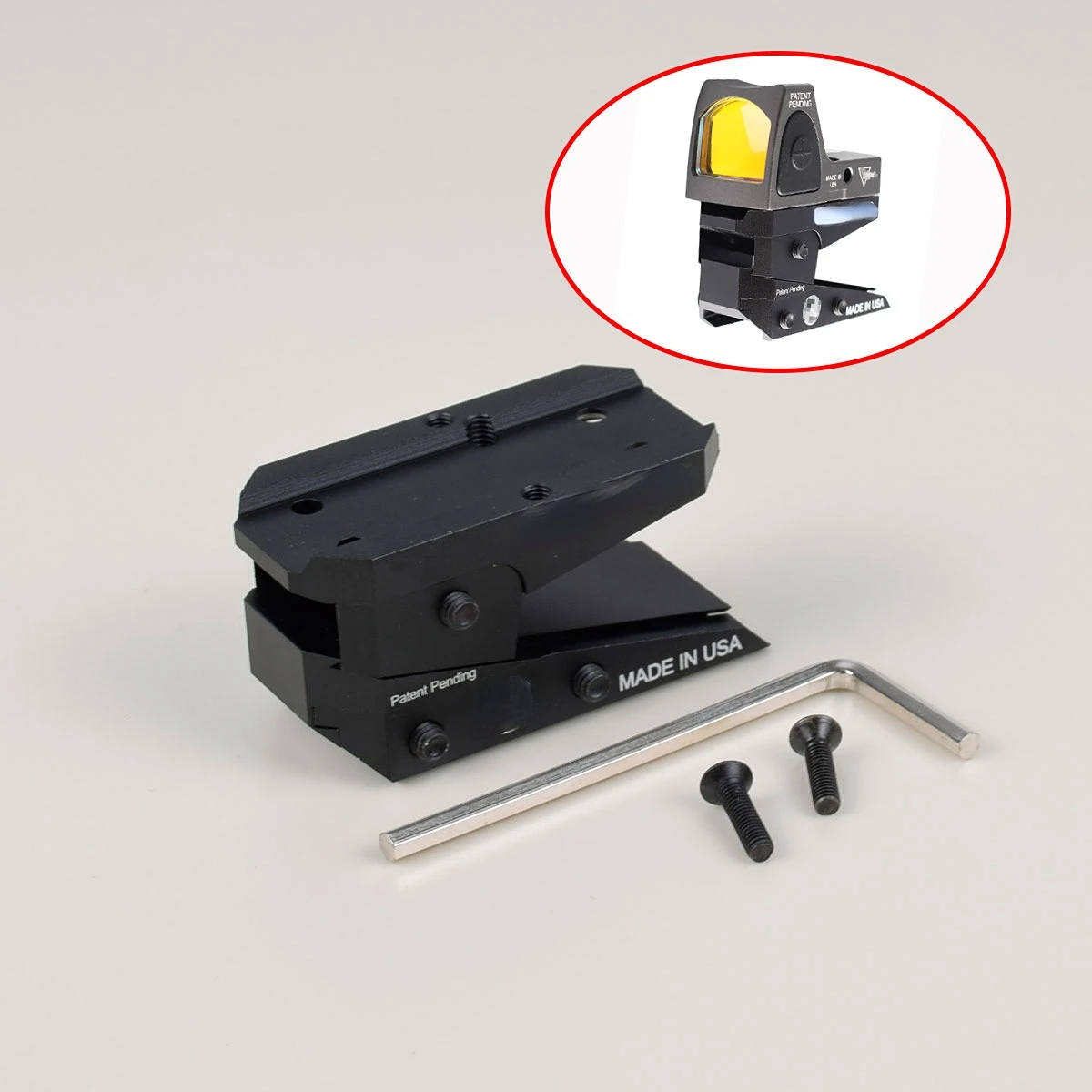 Tactical-CNC-Adjustable-Height-Slide-Red-Dot-Riser-Mount-Raise-Sight ...