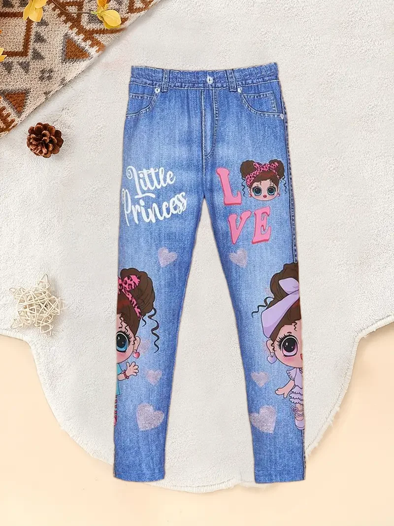 Simple And Fashionable Casual Pants For Girls Imitating Denim Fabric ...