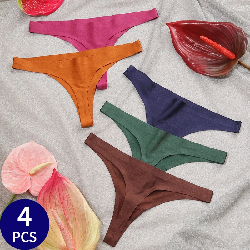 4-Pieces-Sexy-Seamless-G-String-Thong-for-Woman-Skin-friendly-Snugly ...