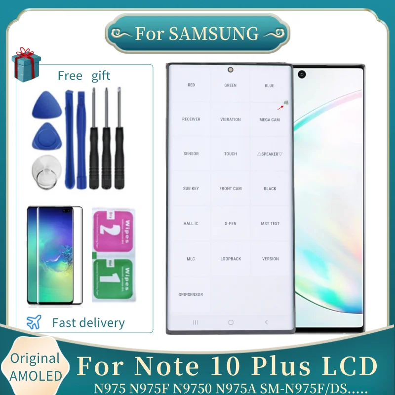 Original-AMOLED-Note-10-Plus-5G-LCD-Screen-With-Frame-For-SAMSUNG ...