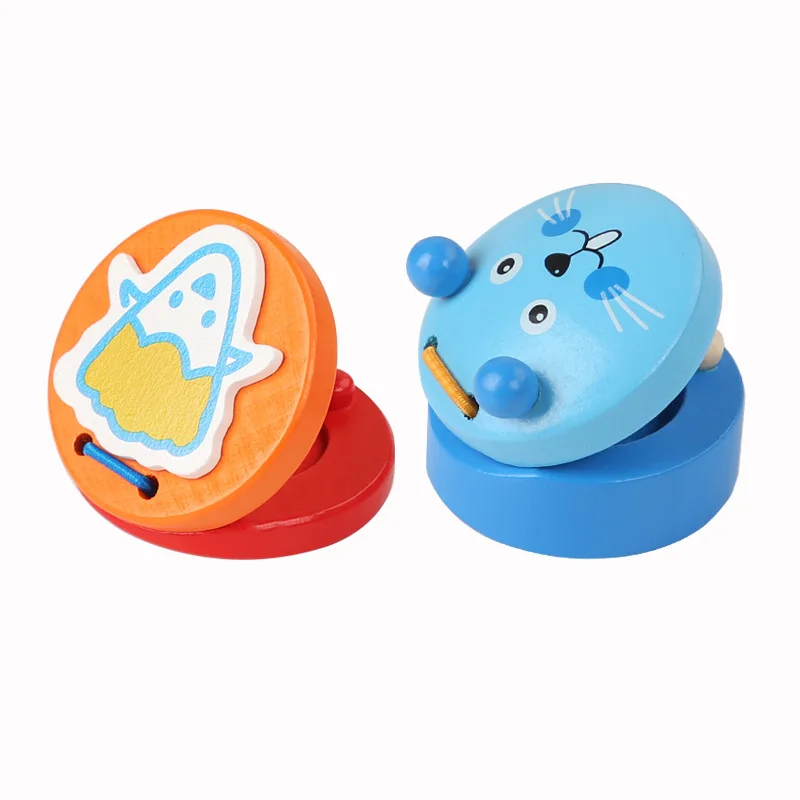 Cartoon-Animal-Castanets-Toys-Musical-Instrument-Round-Kids ...