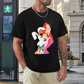 Roger and Jessica Rabbit T-Shirt vintage t shirt man clothes T-shirt ...