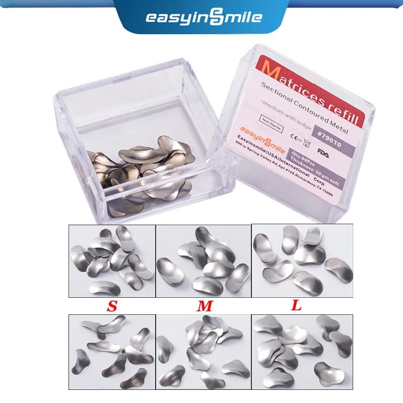 50-Pcs-Set-Dental-Sectional-Contoured-Matrices-Refill-Matrix-Band ...
