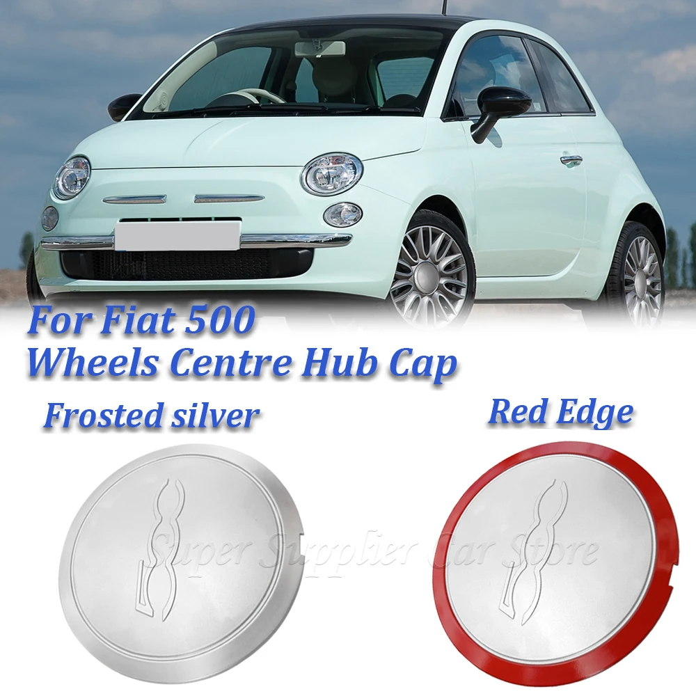 For Fiat 500 Car Wheels Centre Hub Caps Set Dust Cover Wheel Hub Cap ...