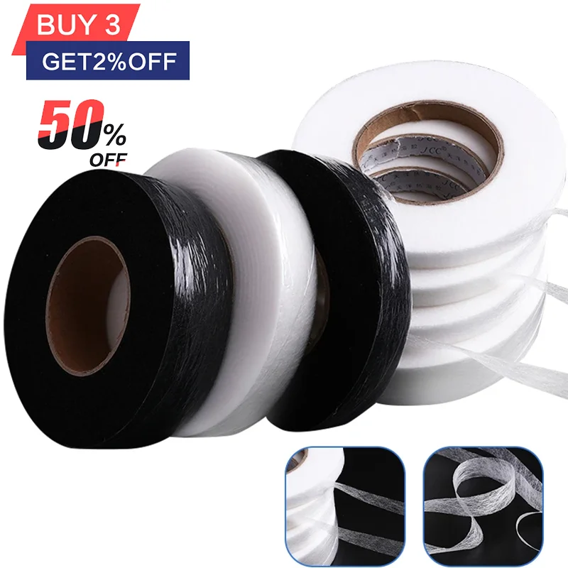 64meters Black White Double-sided Interlining Adhesive Fabric Clothes ...