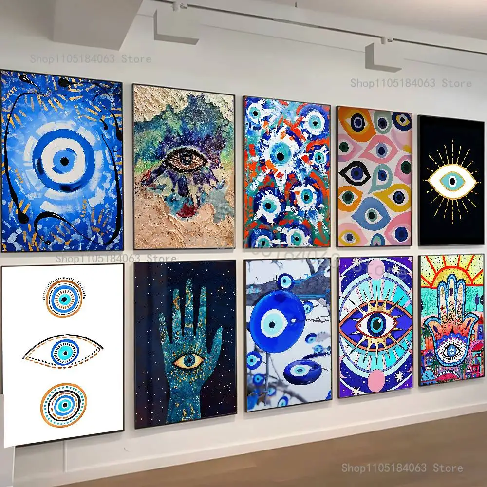 Evil Eye Abstract Art Anime Wall Art Canvas Painting Poster For Living ...