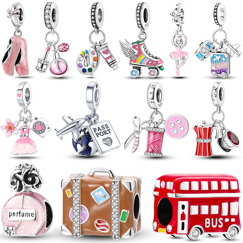 Fit-Original-Pandora-Charms-Travel-925-Silver-Coffee-Perfume-Charm ...
