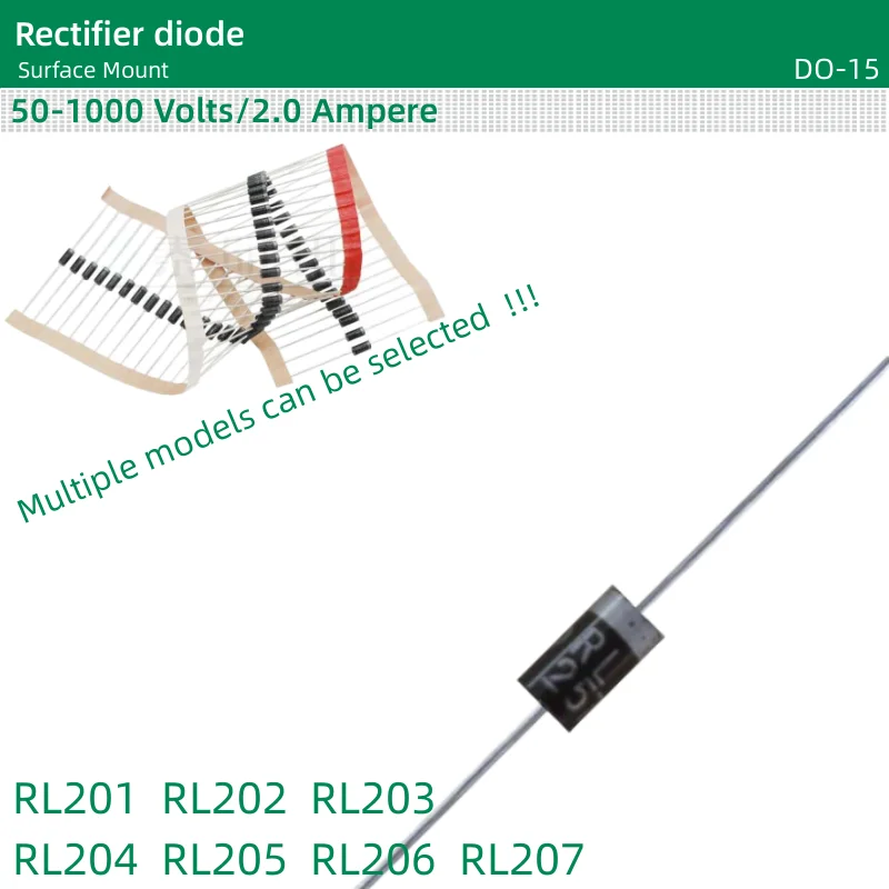 50pcs-lot-Rectifier-diode-DO-15-package-RL201-RL202-RL203-RL204-RL205 ...