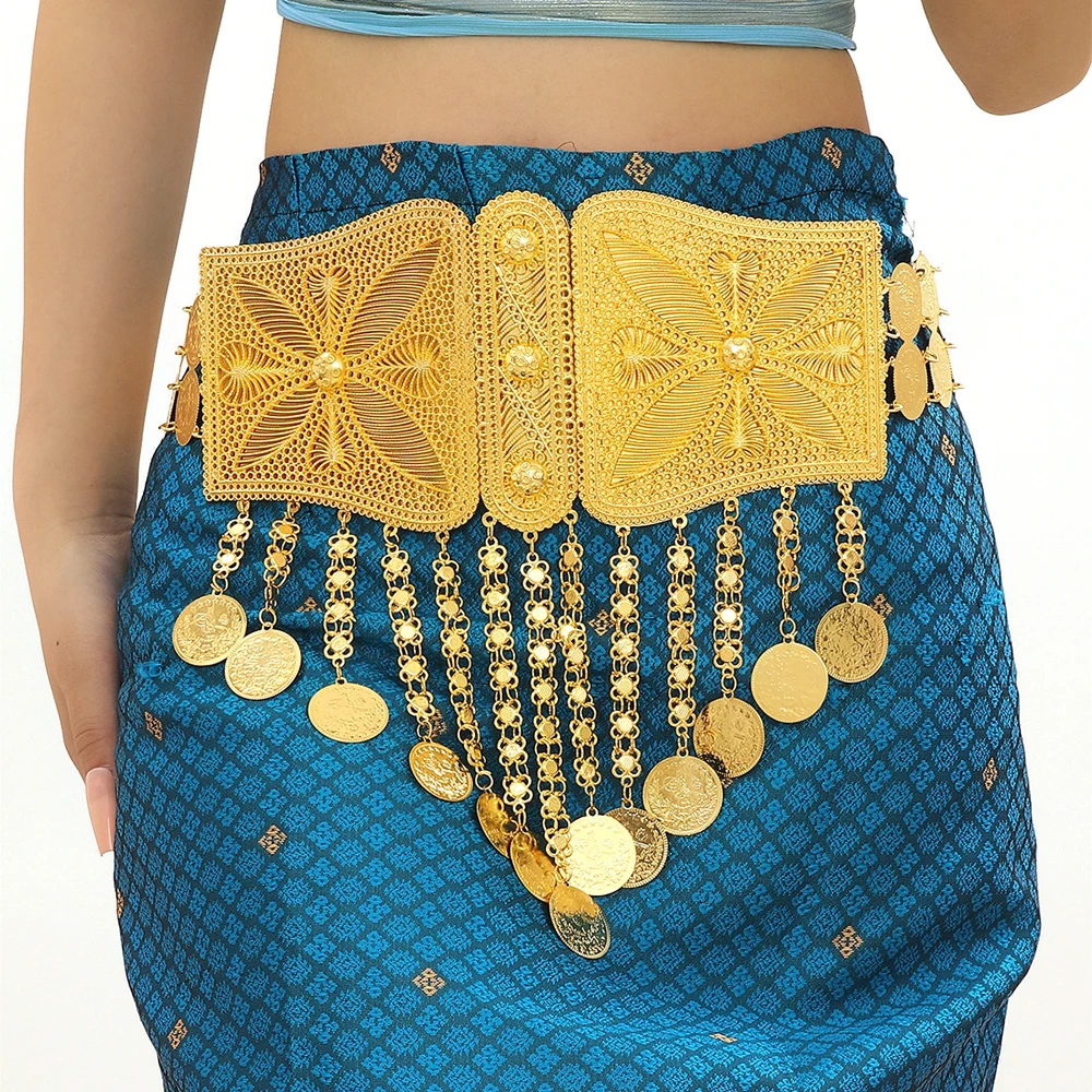 Golden-Alloy-Long-Chain-Coin-Waist-Belly-Chains-Arabic-Kurdish-Moroccan ...