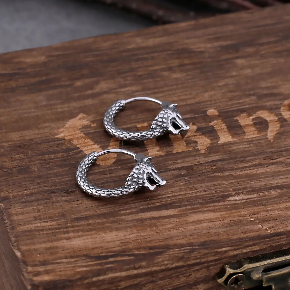 Fashion-Nordic-Odin-Wolf-Head-Earrings-for-Men-Stainless-Steel-Punk ...