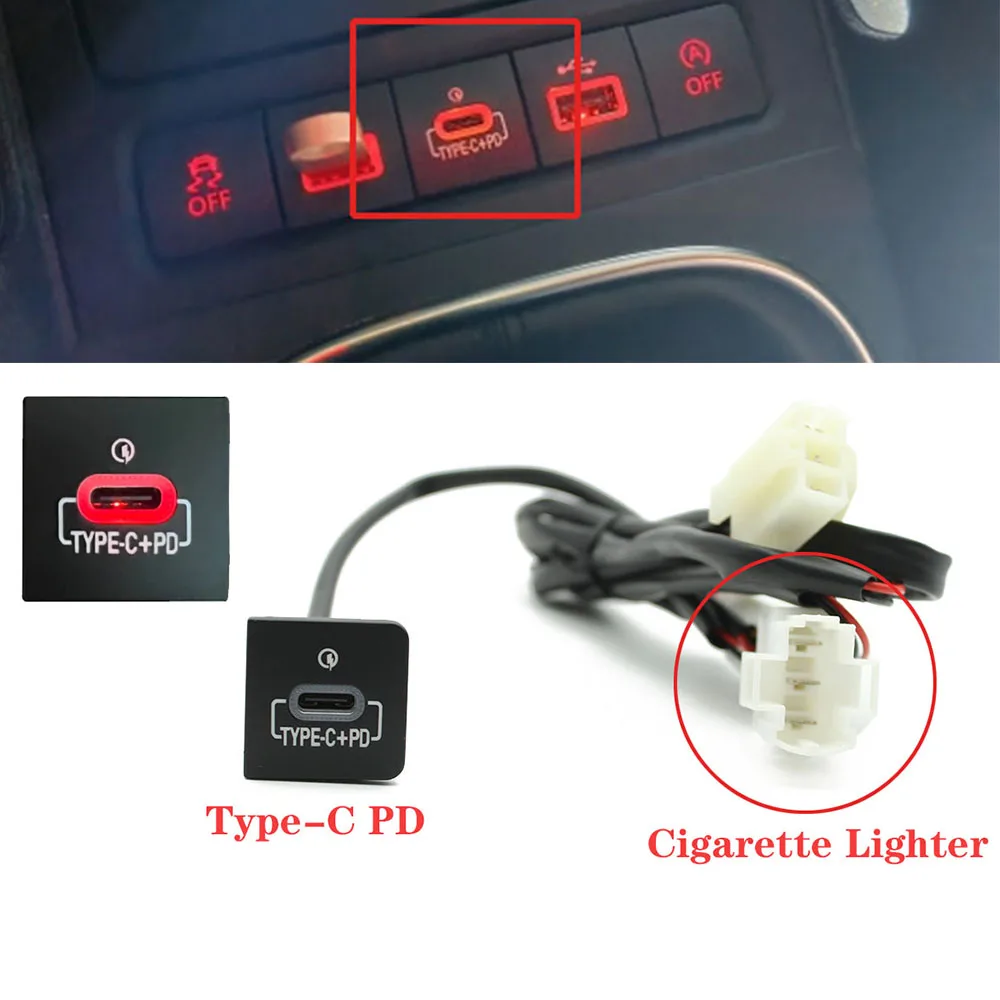USB-Car-Charger-Socket-12V-24V-USB-Charging-Outlet-Power-Adapter-Type-C ...