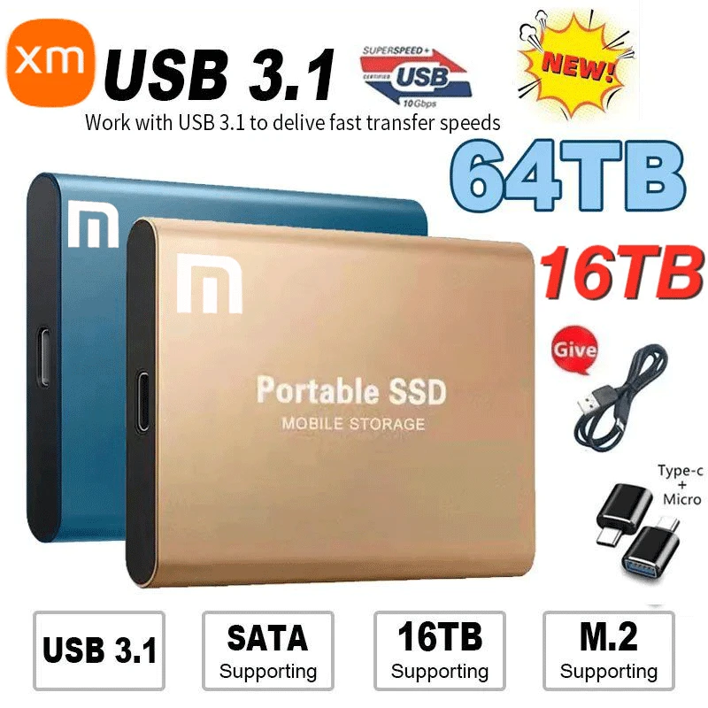Portable-ssd-500gb-external-Ssd-1TB-USB3-1-Mobile-Solid-State-Hard-Disk ...