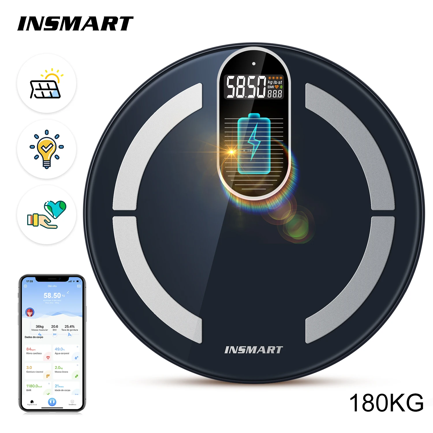 INSMART-Solar-Digital-Body-Weight-Scale-Bioimpedance-Balance-Light ...
