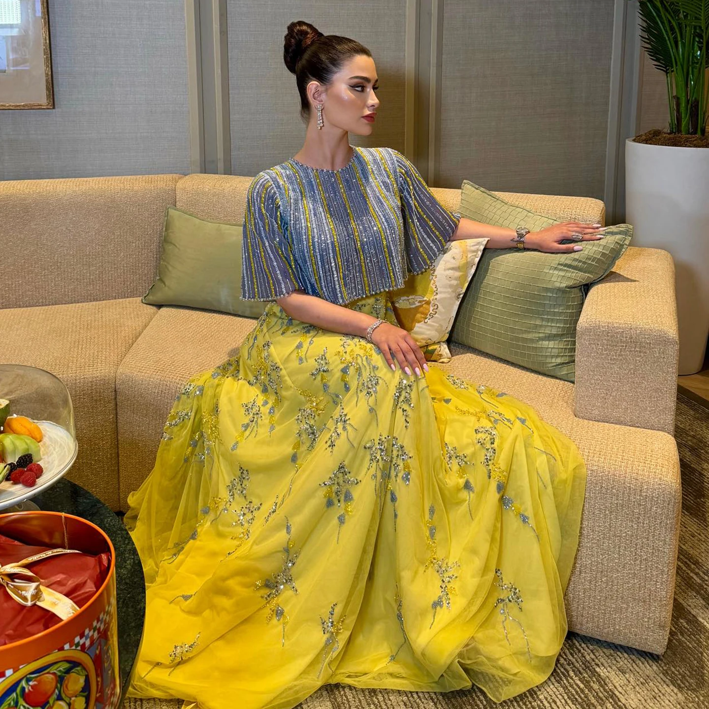 Sharon-Said-Custom-Made-Blue-Yellow-2-Pieces-Evening-Dresses-for-Women ...