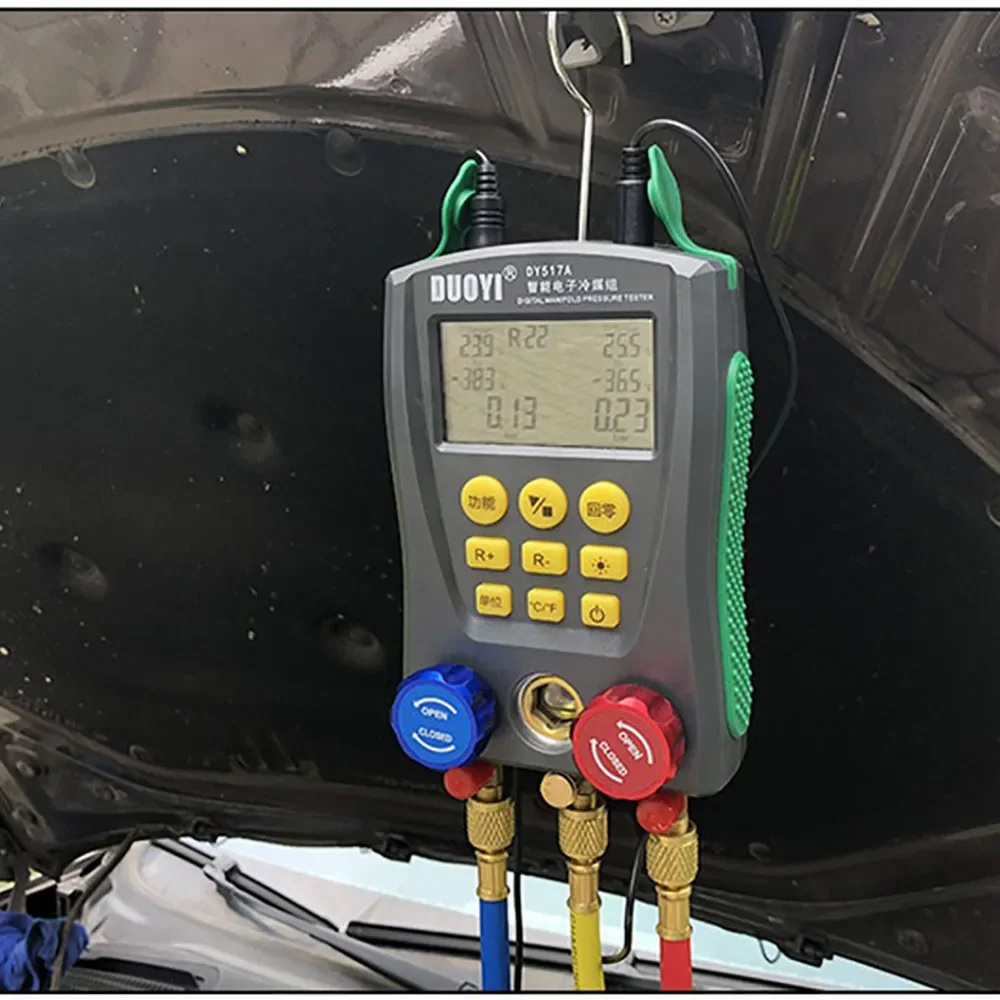 DY517 Digital Manifold Pressure Gauge Refrigeration Vacuum Pressure ...