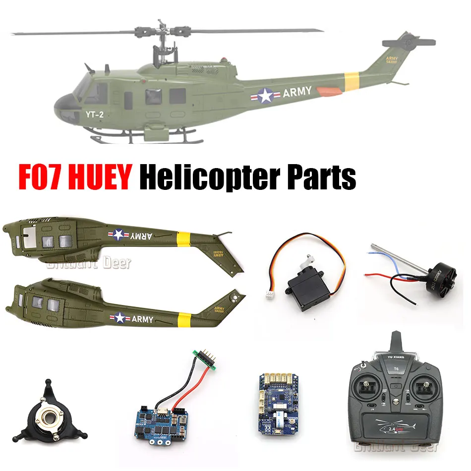 YUXIANG F07 UH-1D HUEY Fuselage Main Blade Grip Tail Rotor Head Landing ...