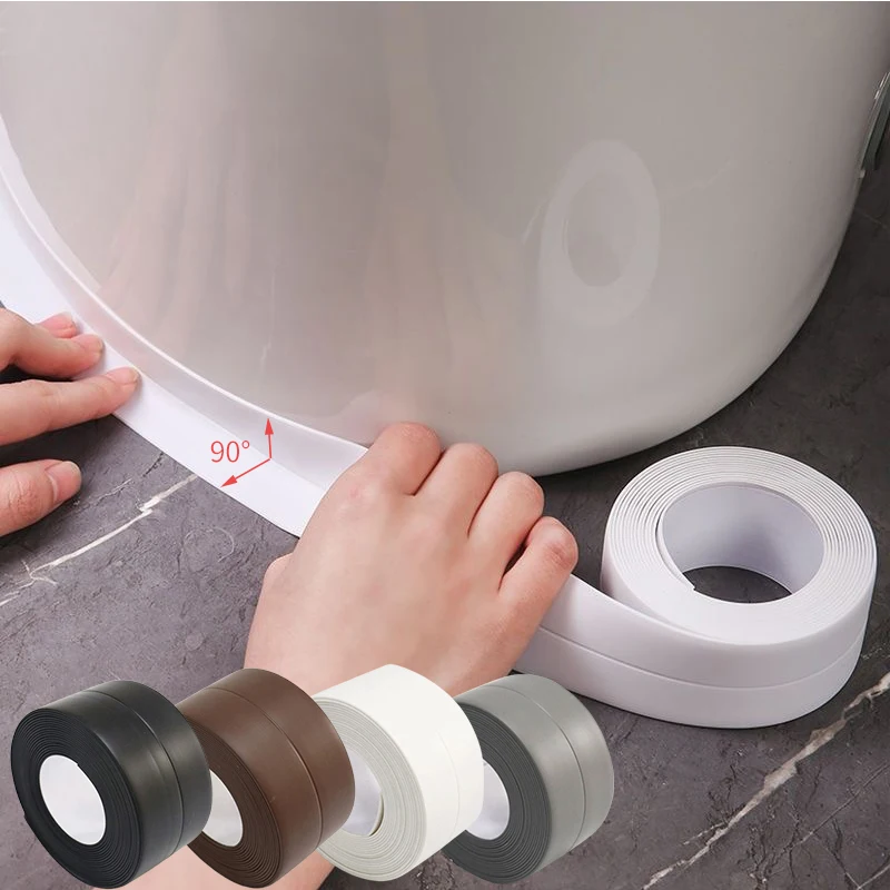 PVC Waterproof Self-adhesive Sealing Tape for Bathroom Toilet Kitchen ...