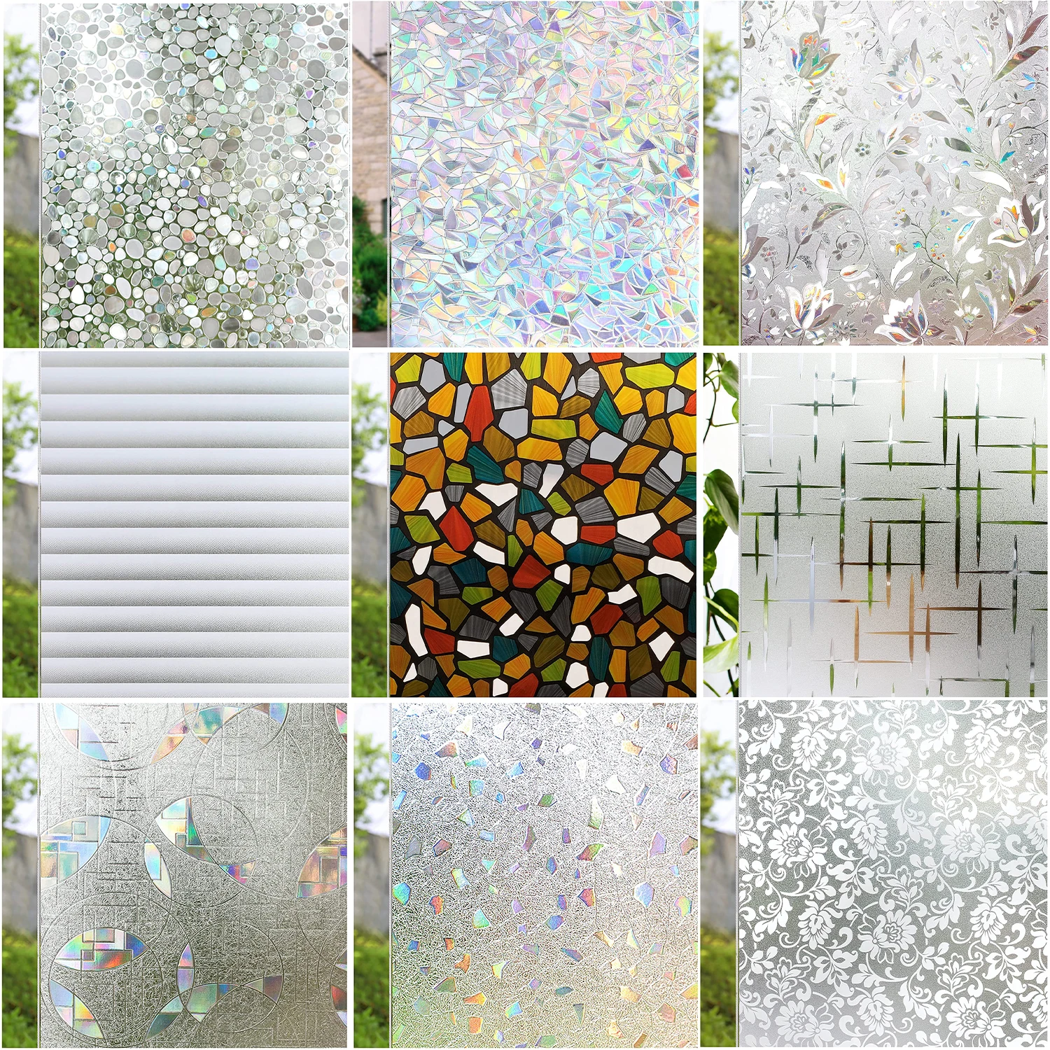 Mul-styles Decorative Window Film Anti Look Static Cling Window ...