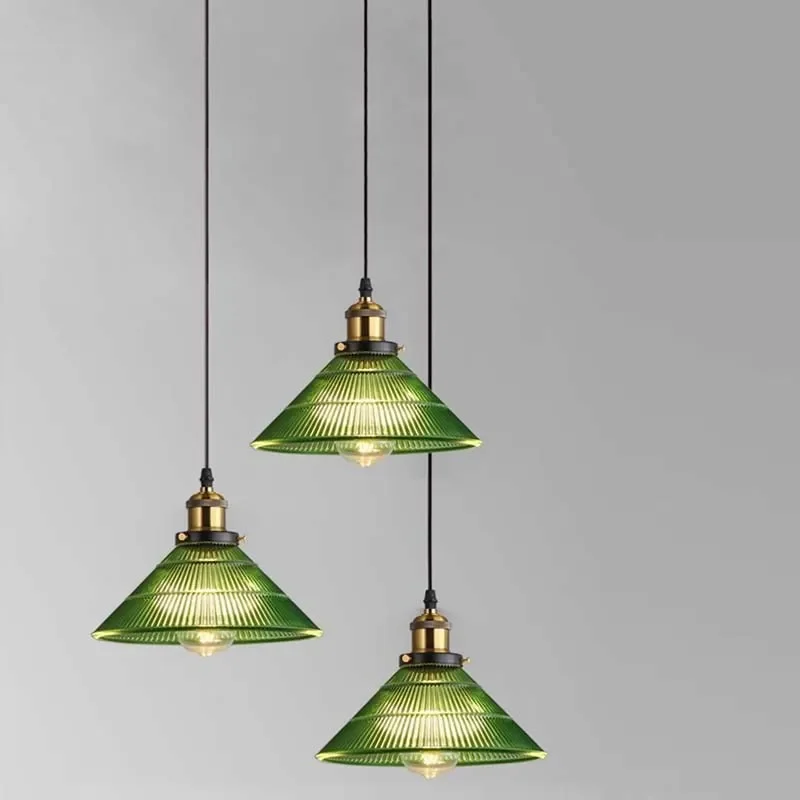 Vintage-Glass-Pendant-Light-Green-Hanging-Lamps-Living-Room-Decor ...