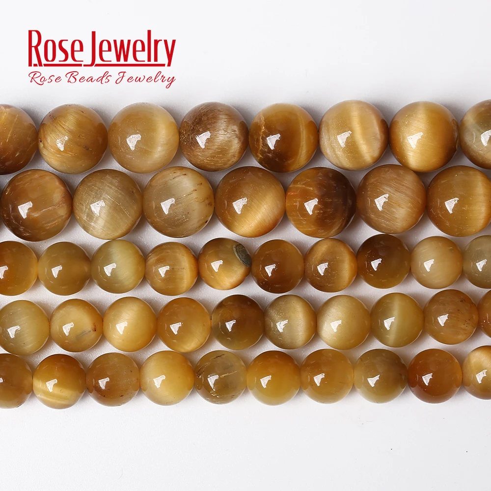 Natural-Stone-5A-Quality-Gold-Color-Tiger-Eye-Agates-Round-Loose-Beads ...