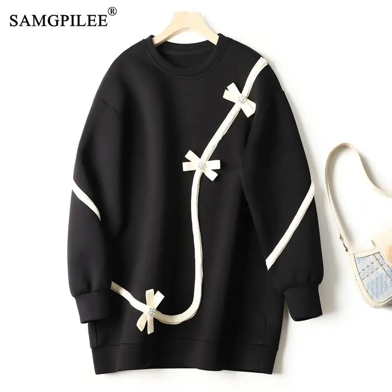 Sweatshirts-2022-Winter-New-Diamond-Encrusted-Light-Luxury-Bowknot ...