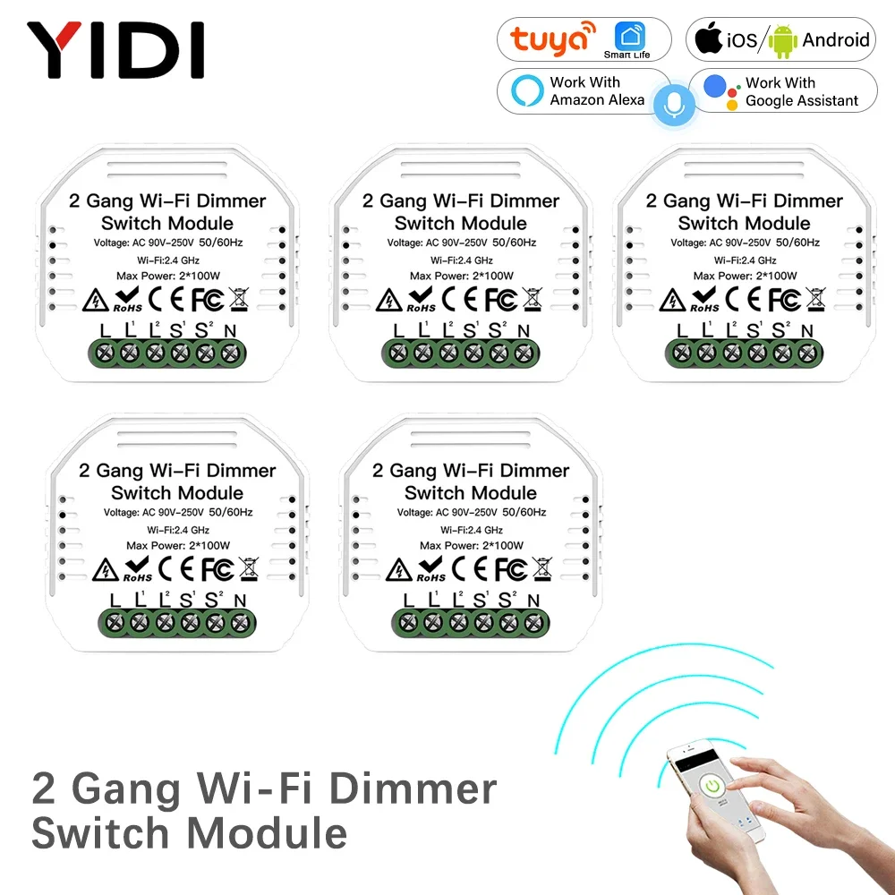 2-Gang-DIY-WiFi-Smart-Light-LED-Dimmer-Switch-Breaker-Module-Smart-Life ...