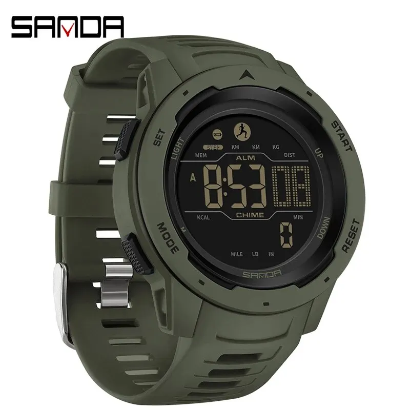 SANDA-Brand-Men-Watches-Sports-Pedometer-Calories-50M-Waterproof-LED-Digital-Watch-Military ...