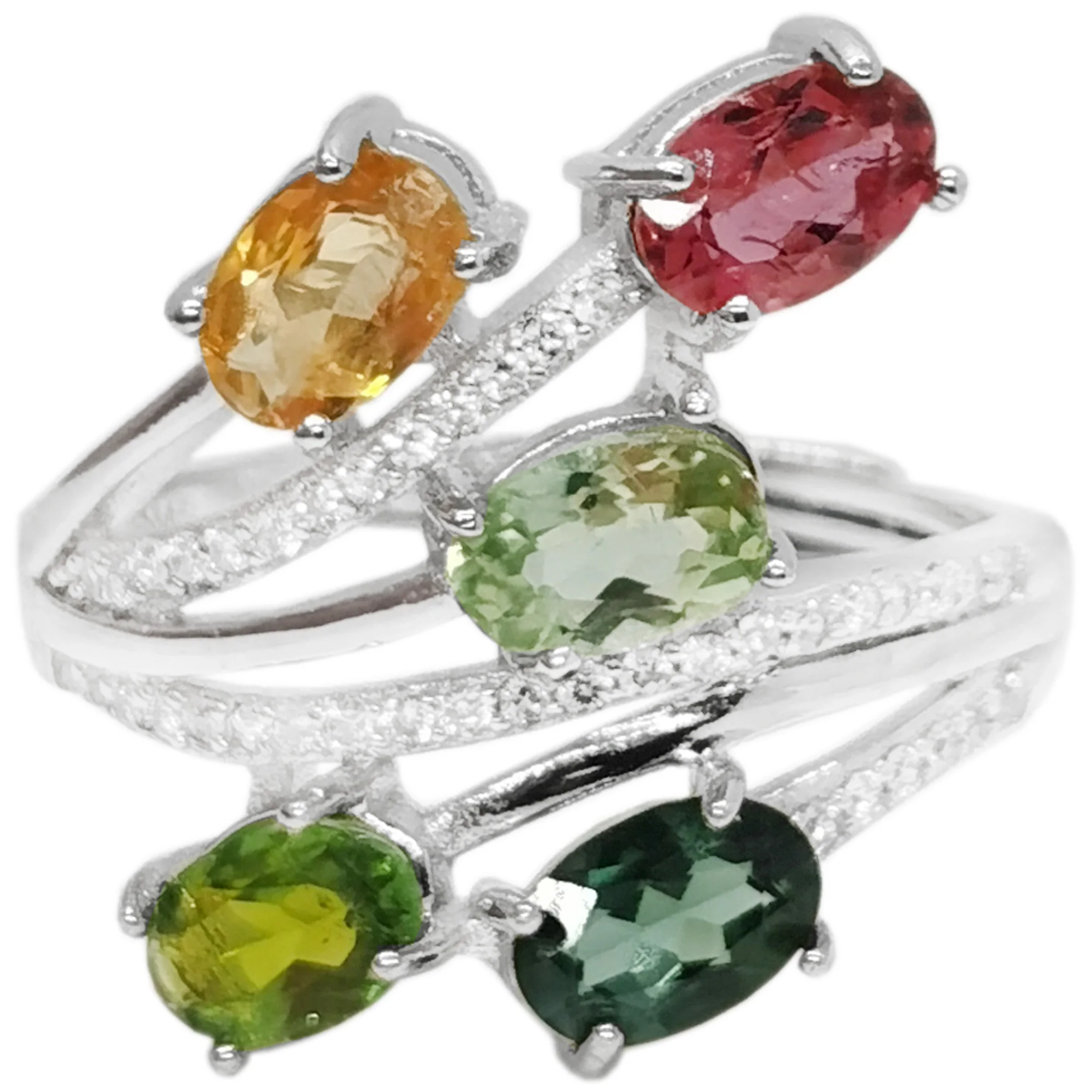 18K-Gold-Plating-Design-Style-Multicolor-Tourmaline-Ring-Total-2-5ct ...