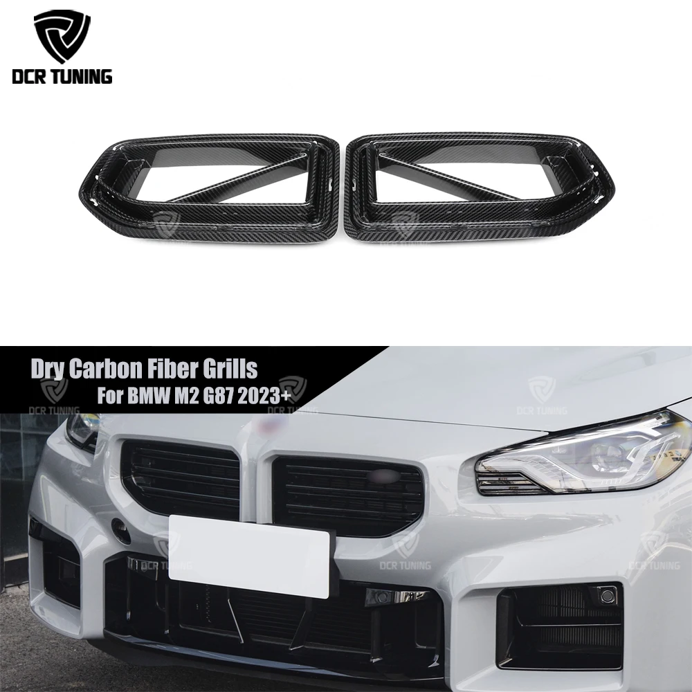 Real-Dry-Carbon-Fiber-Grille-For-BMW-M2-G87-Front-Bumper-Kidney-Grills ...