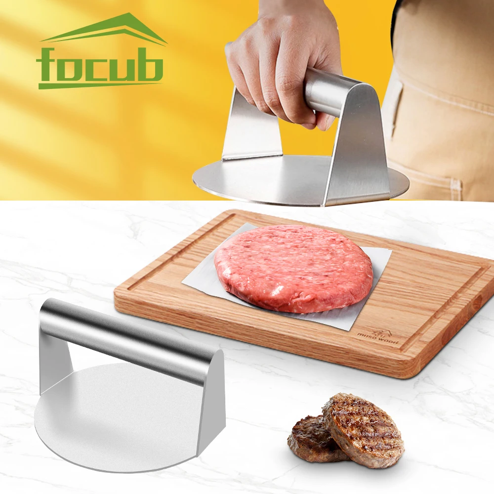 Stainless-Steel-Smash-Burger-Press-Hamburger-Patties-Meat-Masher ...