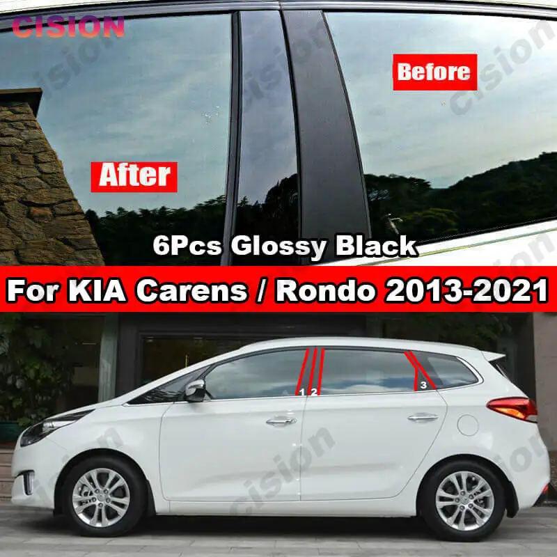 Window-Door-Column-B-C-Pillars-Post-Cover-Trim-For-KIA-Carens-Rondo ...