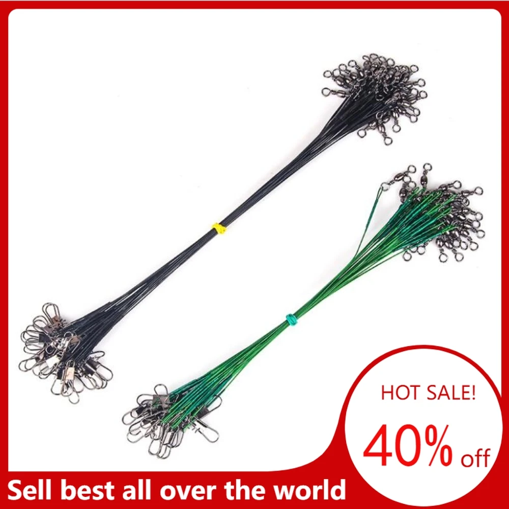 100pcs-lot-15CM-30CM-Anti-Bite-Steel-Fishing-Line-Steel-Wire-Leader ...