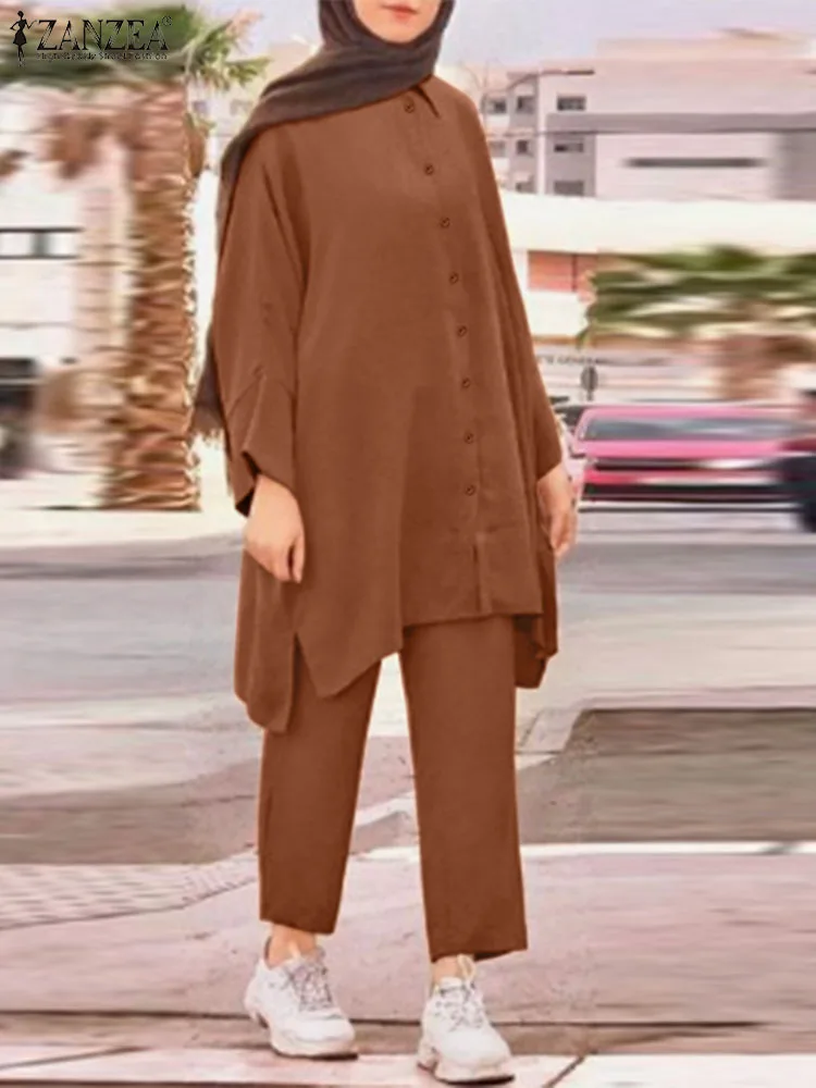 ZANZEA-Conjunto-de-dos-piezas-para-mujer-traje-musulm-n-de-Abaya-Blusa ...