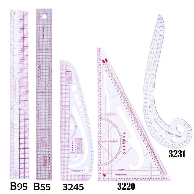 Sewing-Ruler-Tailor-Ruler-Curve-Ruler-Double-Side-Metric-Rulers-Plastic ...