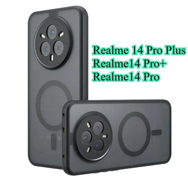 For Realme 14 Pro Plus Magsafe Magnetic Acrylic Matte Case For OPPO ...