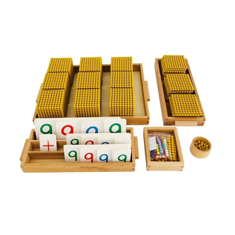 Montessori-Gold-Beads-Bank-Game-for-Children-Mathematical-Materials ...