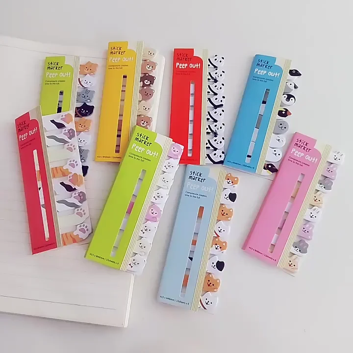 120 Sheets Cute Cartoon Sticky Notes Stick Marker Memo Pad Lable ...