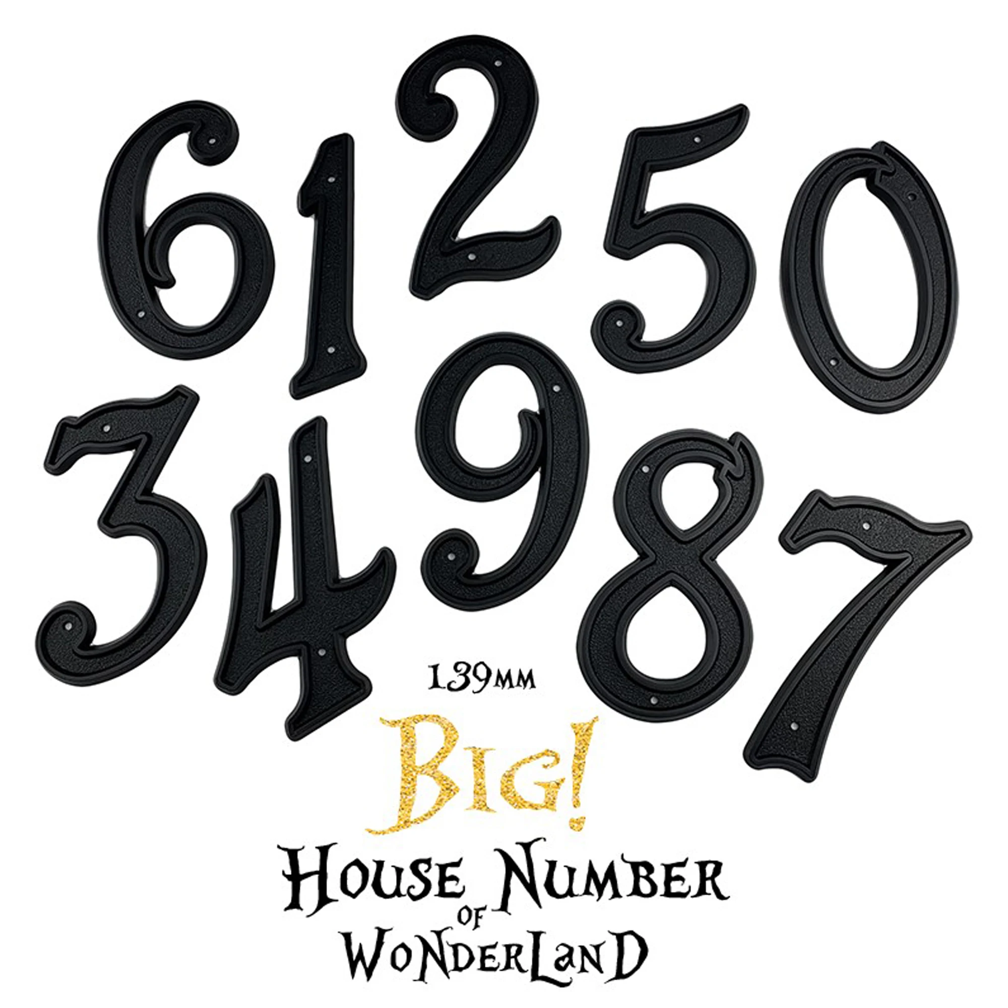 1pc Black 139mm Modern House Number Outdoor 5.5 inch ABS Plastic ...