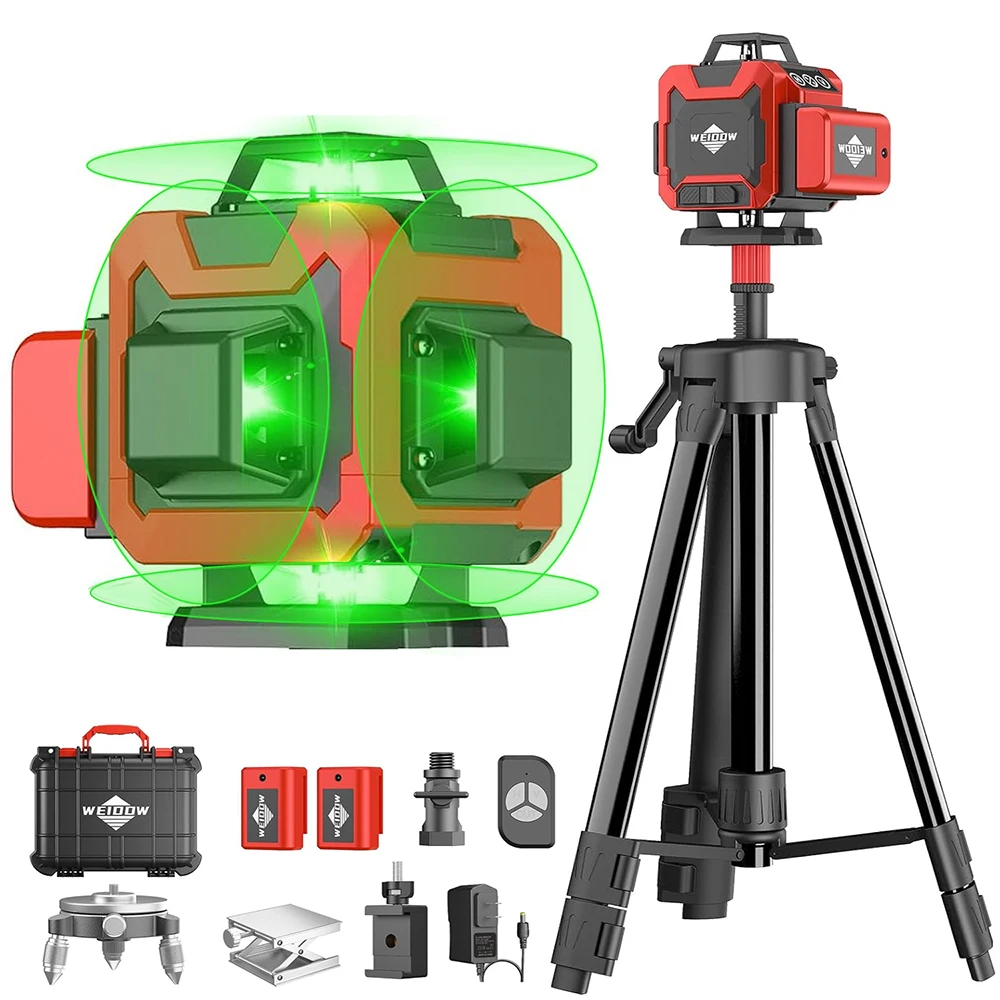 WEIDDW-4D-16-Lines-Professional-Laser-Levels-with-Tripod-Suitcase-360-Self-leveling-Horizontal ...