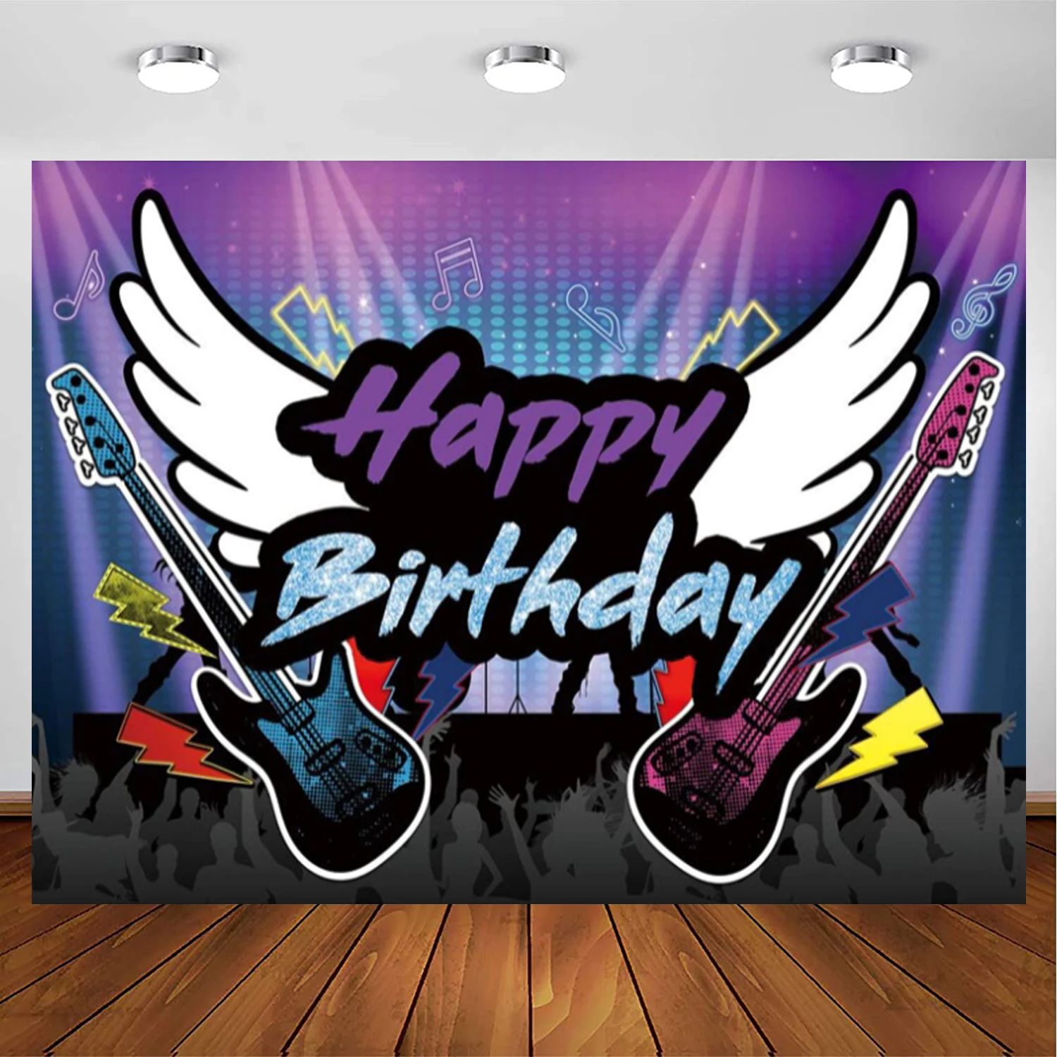 Guitar Stage Lighting Background | Rock Roll Birthday Party | Rock Roll ...