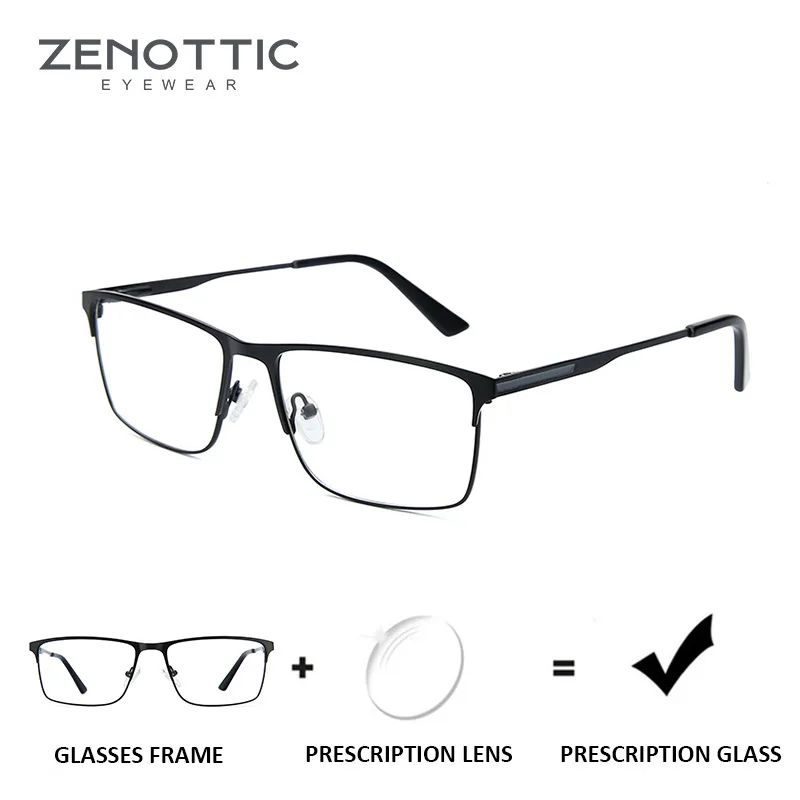 ZENOTTIC culos progressivos de tit nio para homens Square Anti Blue ZENOTTIC culos progressivos de tit nio para homens Square Anti Blue