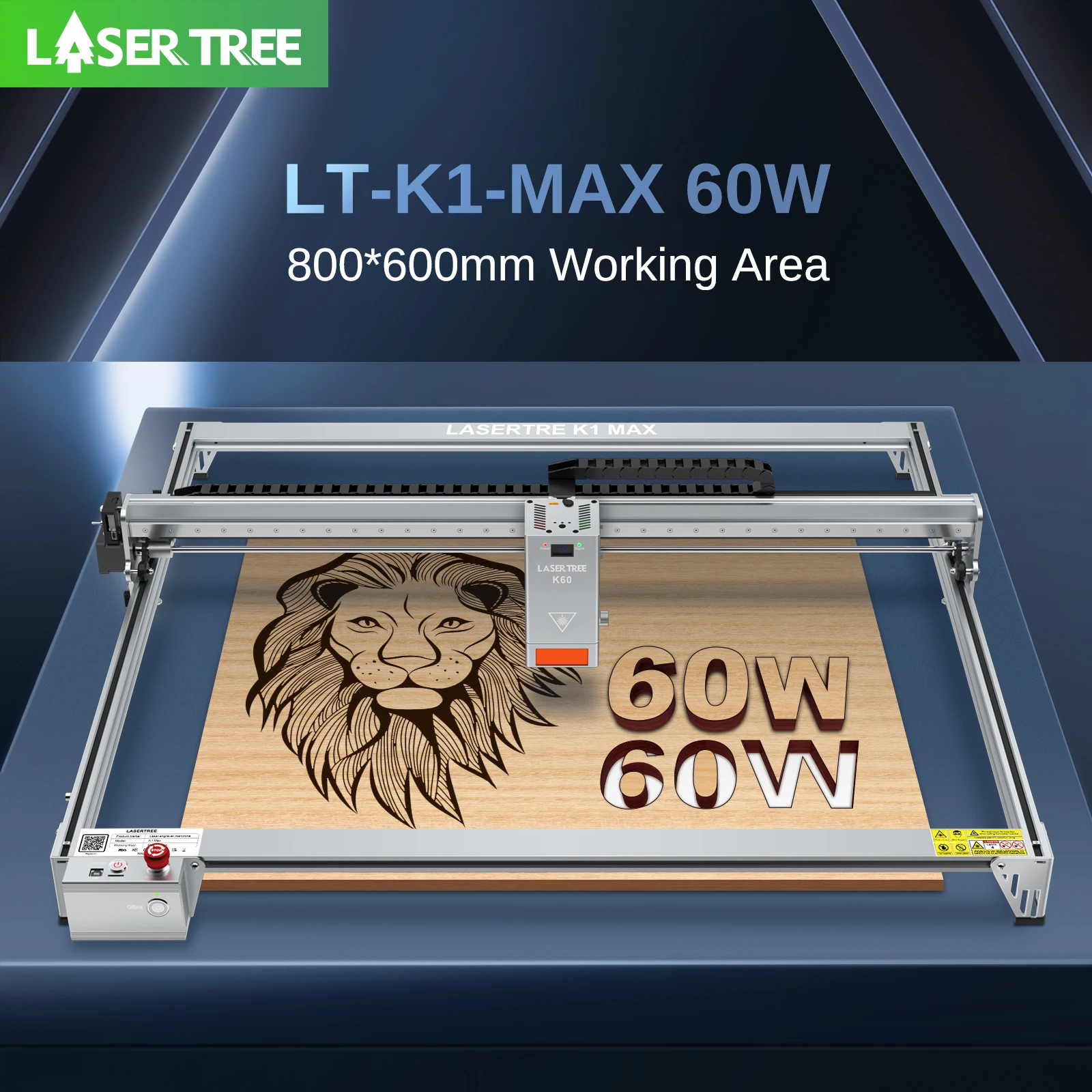 LASER-TREE-K1-MAX-Laser-Engraver-with-60W-Optical-Power-Laser-Module ...