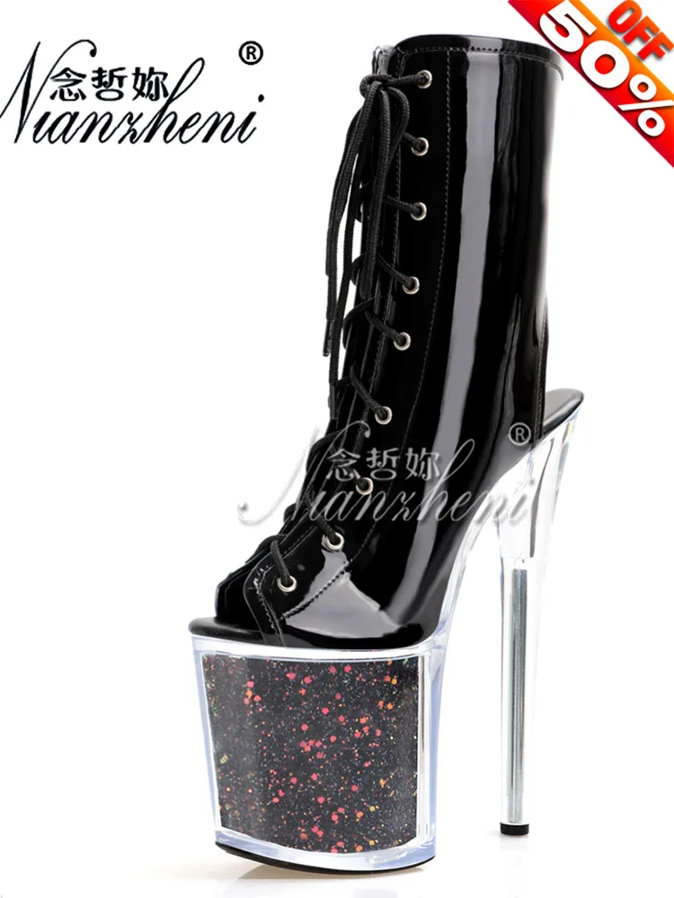 Open-Toe-Platform-Ankle-Boots-20cm-Fashion-Exotic-Dancer-Nightclub-Lace ...